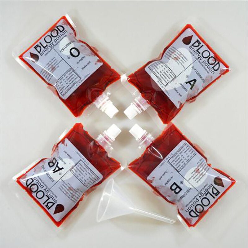 10x Halloween Cosplay Drink Bags Blood Pouch Props Zombie Beverage ...