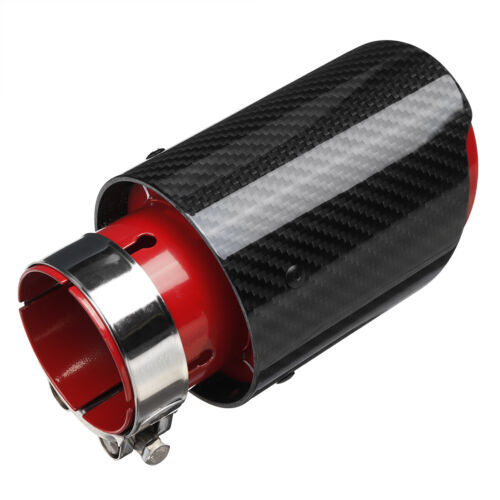 63mm-89mm Carbon Fiber Universal Car Exhaust Tail End Tip Muffler Pipe ...
