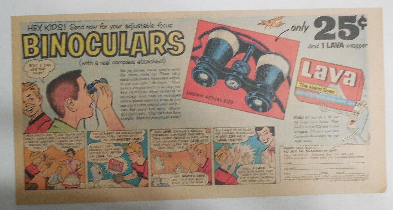 Lava Soap Ad: Lava Binoculars Premium ! from 1950's Size: 7.5 x 15 ...