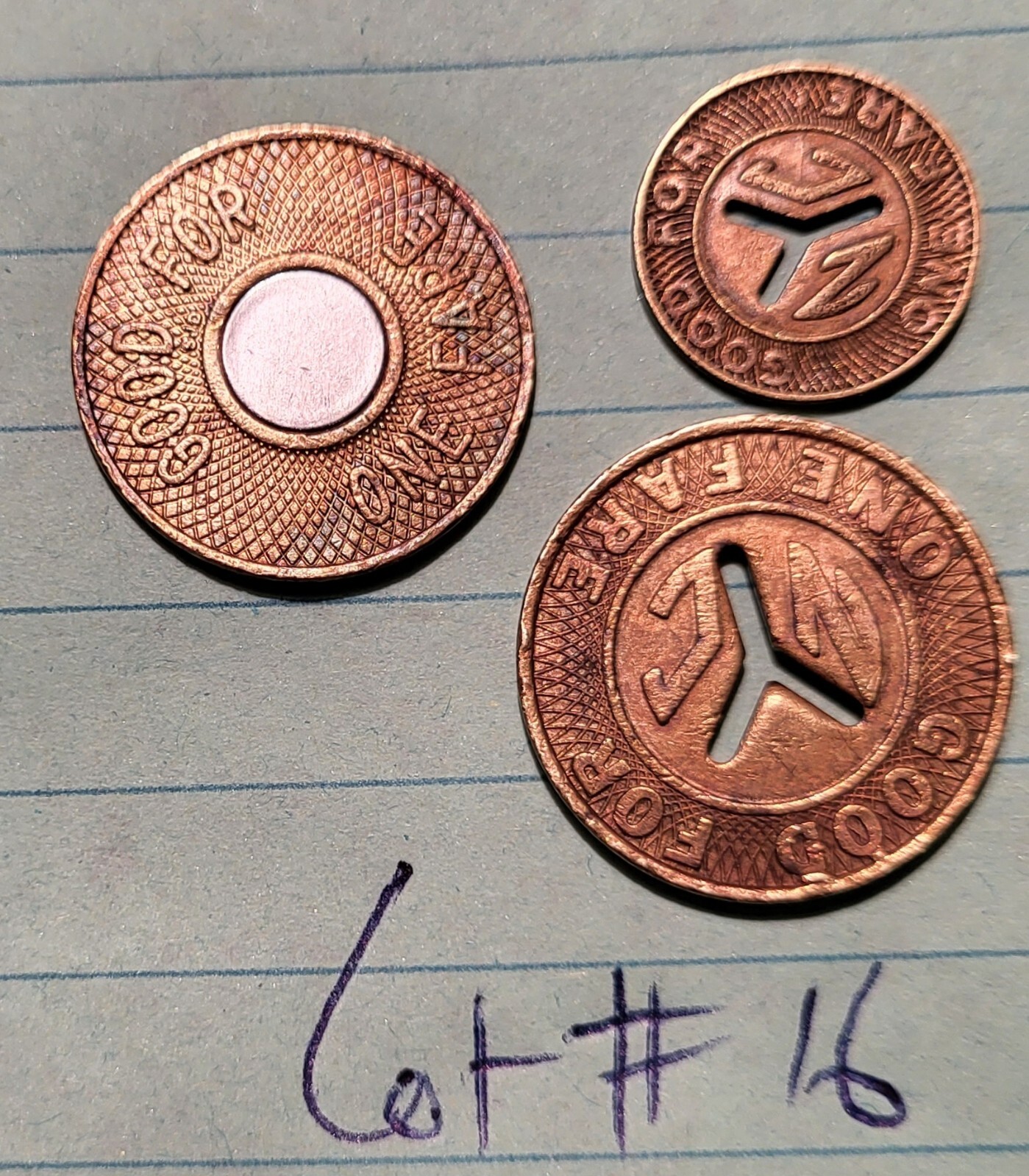 #16 Lot of 3 THREE Vintage NYC New York City Transit Subway Tokens | eBay