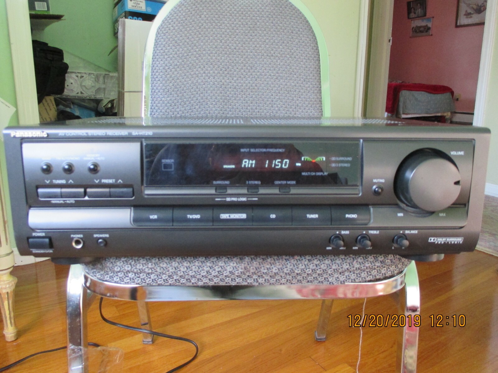 vintage PANASONIC AV CONTROL STEREO RECEIVER MODEL SA-HT210 NO REMOTE ...