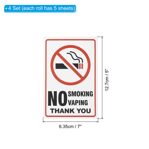 20 Warning Sign 5x7" Adhesive Labels No Smoking Vaping Stickers | eBay