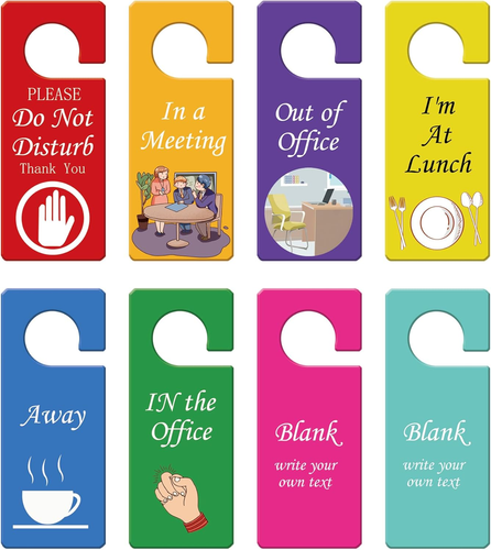 8 Pcs Double-Sided Office Door Hanger Signs Do Not Disturb/In Meeting ...