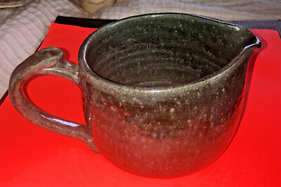 NANCY NORTHCUTT Hand Made Pottery Pitcher-1980-Teal-6" x 3.25 ...