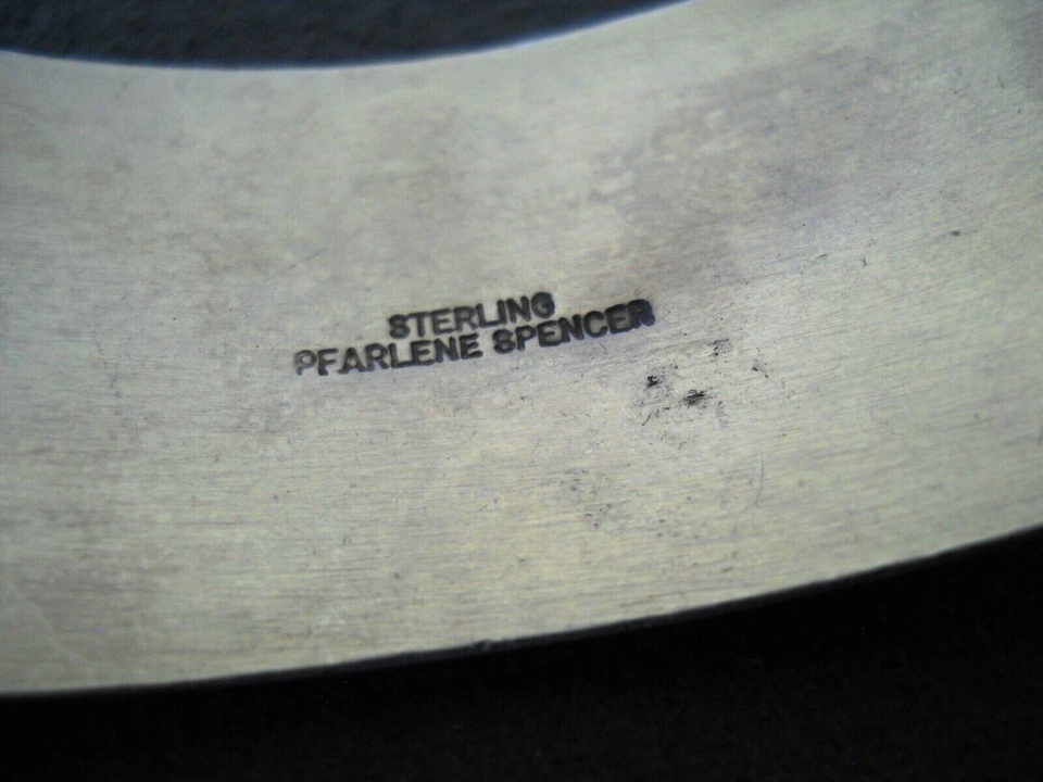 PEARLENE SPENCER Native American Jet Row Sterling Silver Bear Paw Print ...