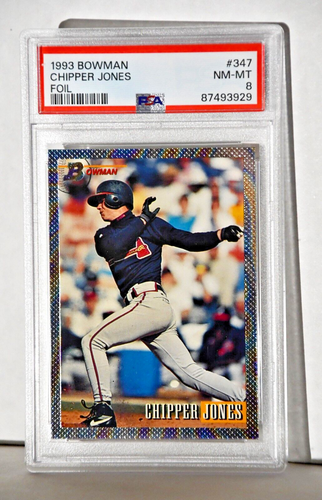 1993 Bowman Foil #347 Chipper Jones Rookie RC Top Prospect PSA 8 (10 ...