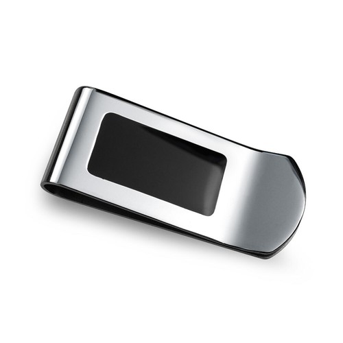Mens 2 Tone Wood Enamel Engravable Money Clip Credit Card Holder Steel ...