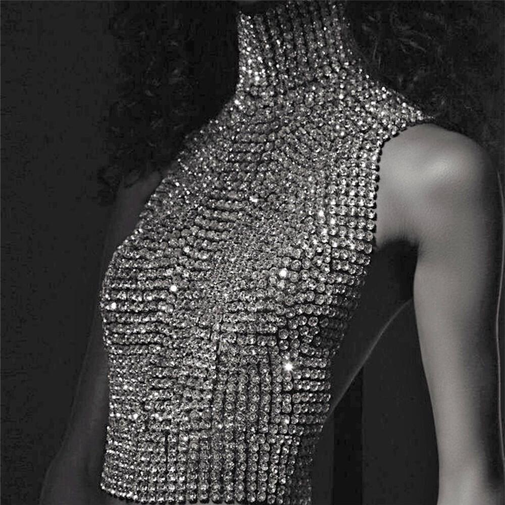 Crystal Chain Top Crystal tops, hand beaded crystal rhinestone tops | eBay