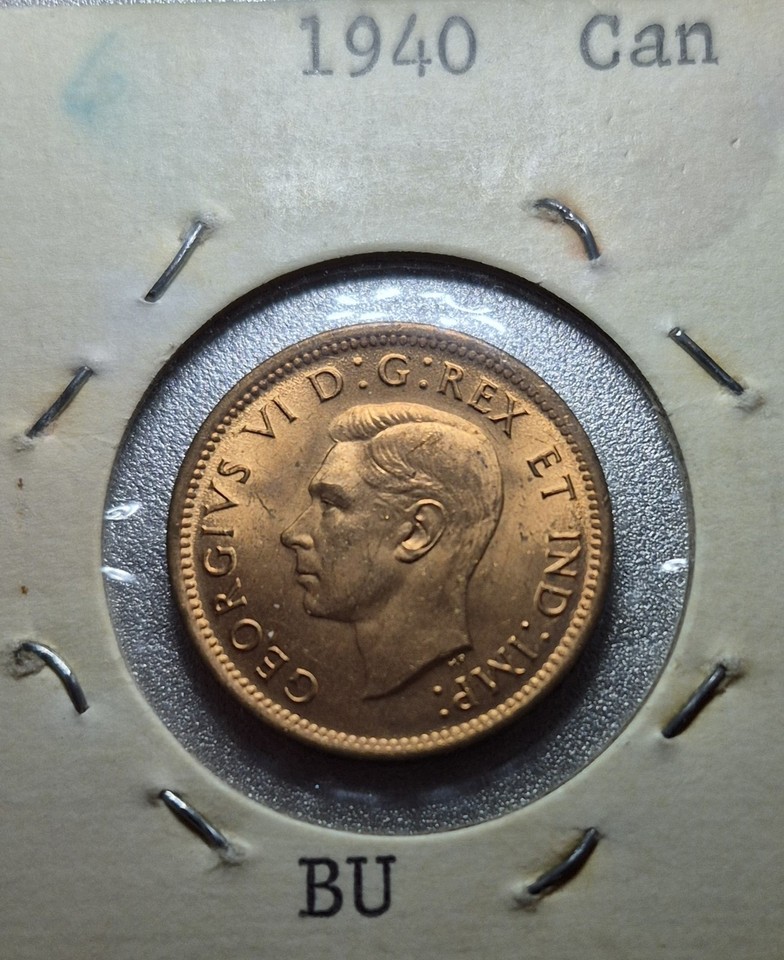 (1940) 🇨🇦Penny ⭐️Sealed Since 1940 ️ (BU/MS+ Condition) ⭐️1/4 Offset ...