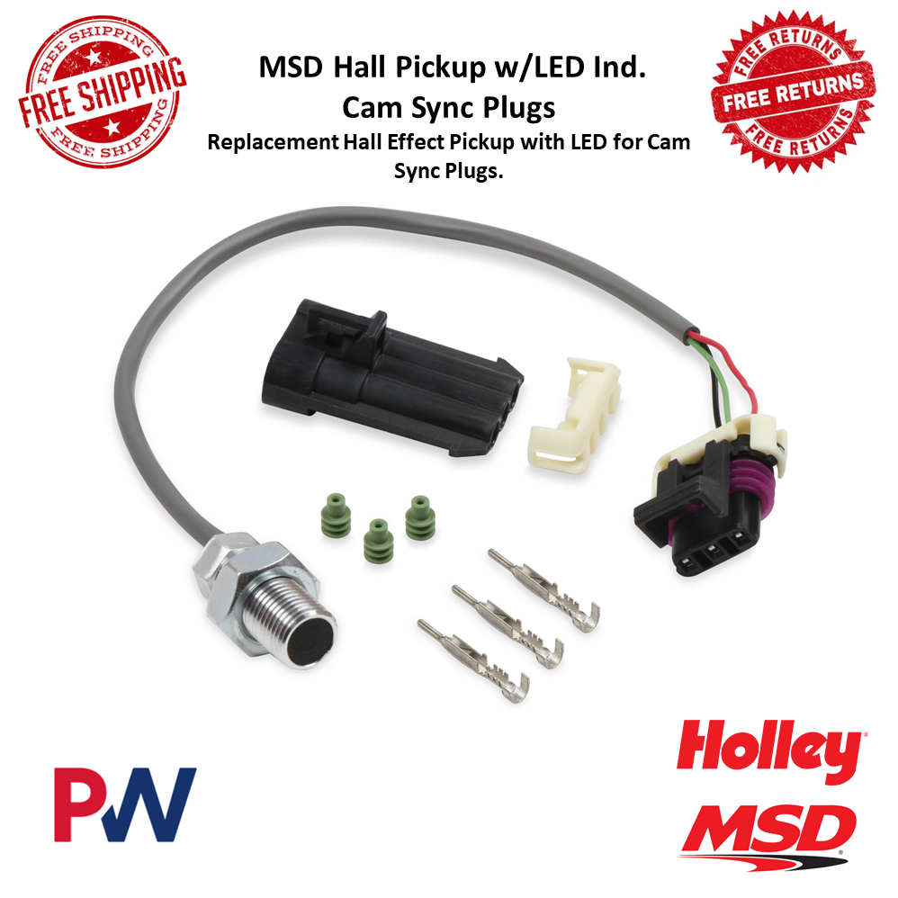 MSD Replacement Hall Effect Pickup Sensor With LED Ind. For Cam Sync ...