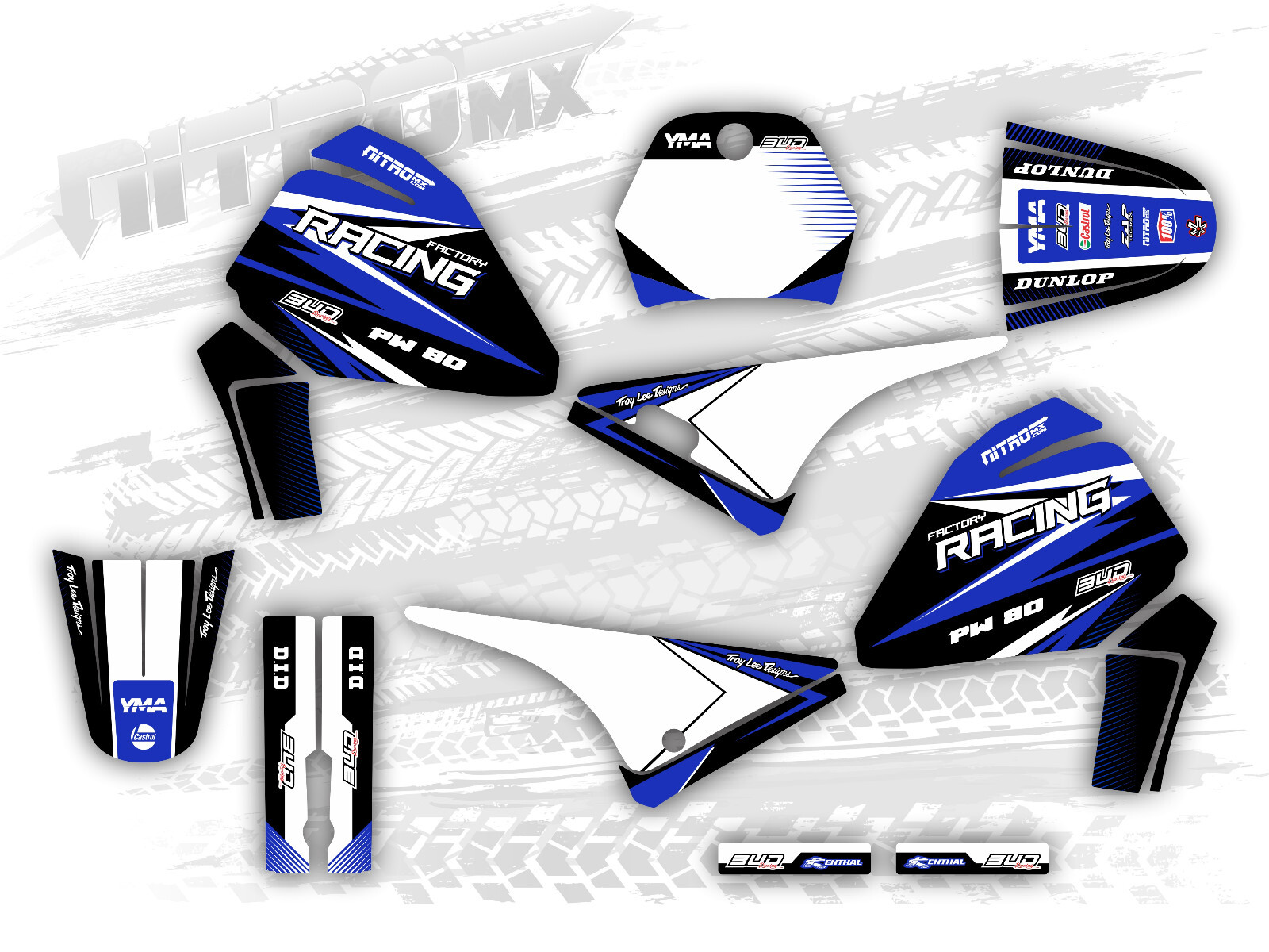 Graphics Kit fits Yamaha PW80 PW 80 All Years Decals Stickers | eBay