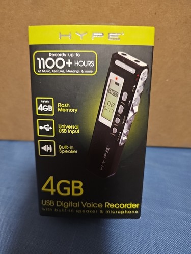 4GB USB DIGITAL VOICE RECORDER: 1100+ Hours, Built-in Microphone by HYPE - NEW 888255104915| eBay
