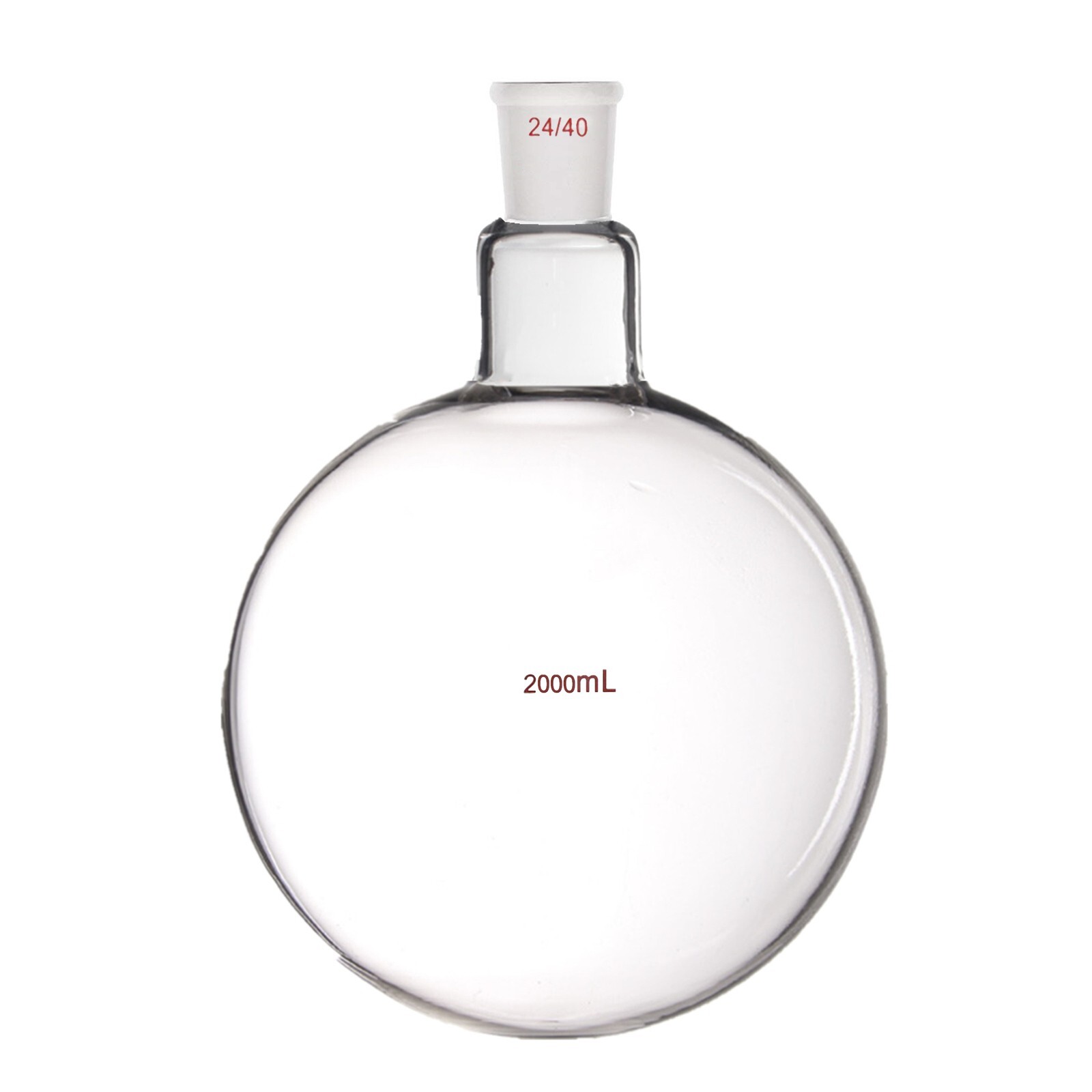 2000ml 24/40 Round Bottom Glass Flask One Neck 2L Lab Chemistry Boiling ...