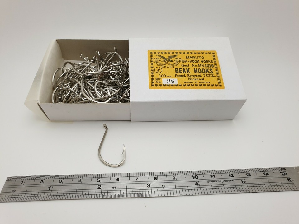 1pk Maruto TUTE MS4310 Nickel 100pcs Beak Fish Hooks Choose Size | eBay