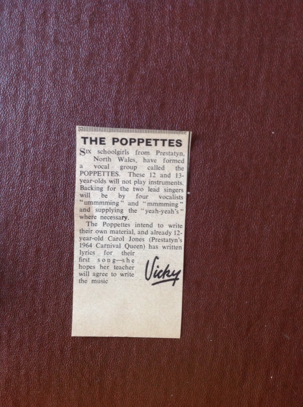 L1b Ephemera 1960s Article The Popettes Prestatyn Carol Jones | eBay