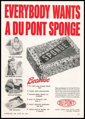 1949 DuPont Cellulose Sponges "Everybody Wants A DuPont Sponge Vintage ...