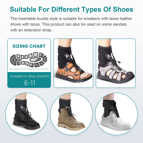 Foot Drop Brace with Shoe Attachment – Adjustable Ankle Support for ...
