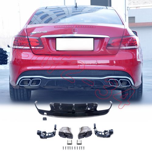For Benz E Class Coupe W207 upgrade E63 Gloss Black Rear Diffuser Lip ...