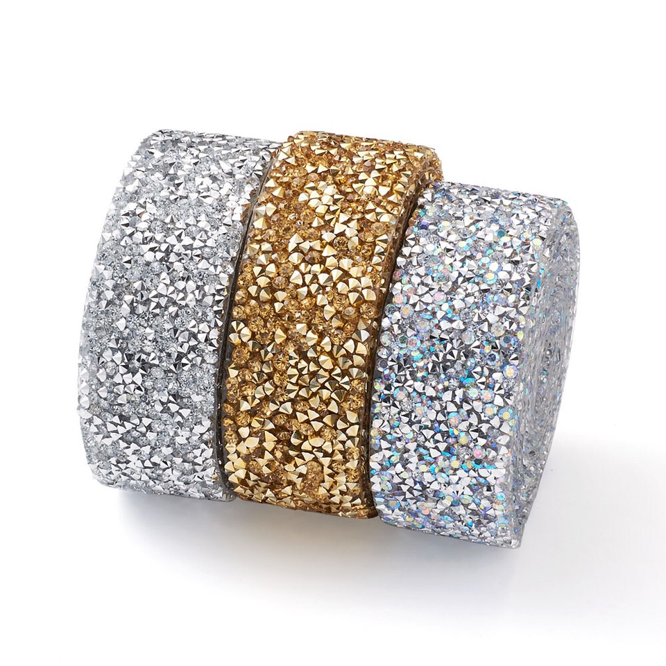 6Yards /Set Glitter Rhinestone AB Color Hotfix Resin Diamond Banding ...