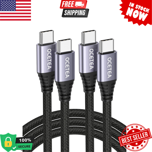 USB C to USB C Cable 3.3Ft, 2-Pack – 60W Fast Charging & Data Sync ...