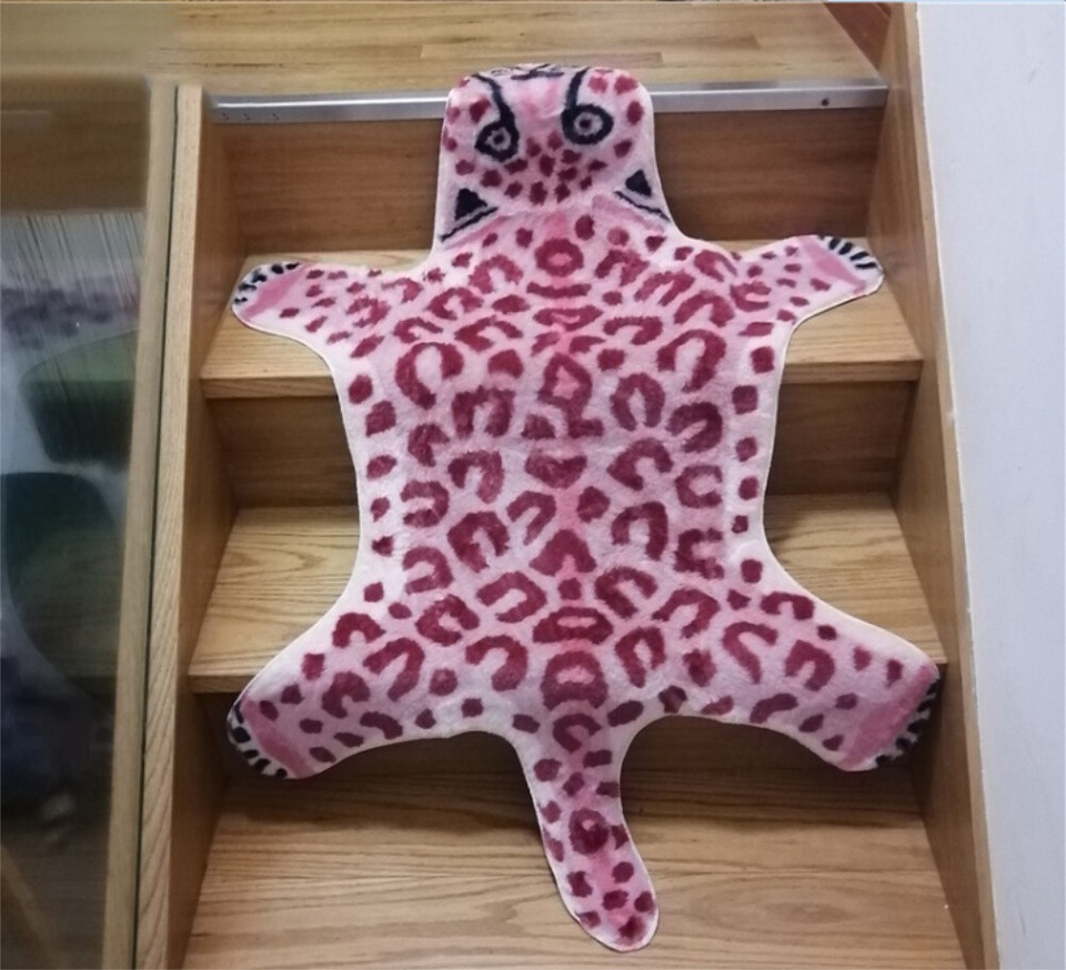 1x Pink Zebra Print Faux Cowhide Animal Area Rug Fur Leather Mat Carpet ...