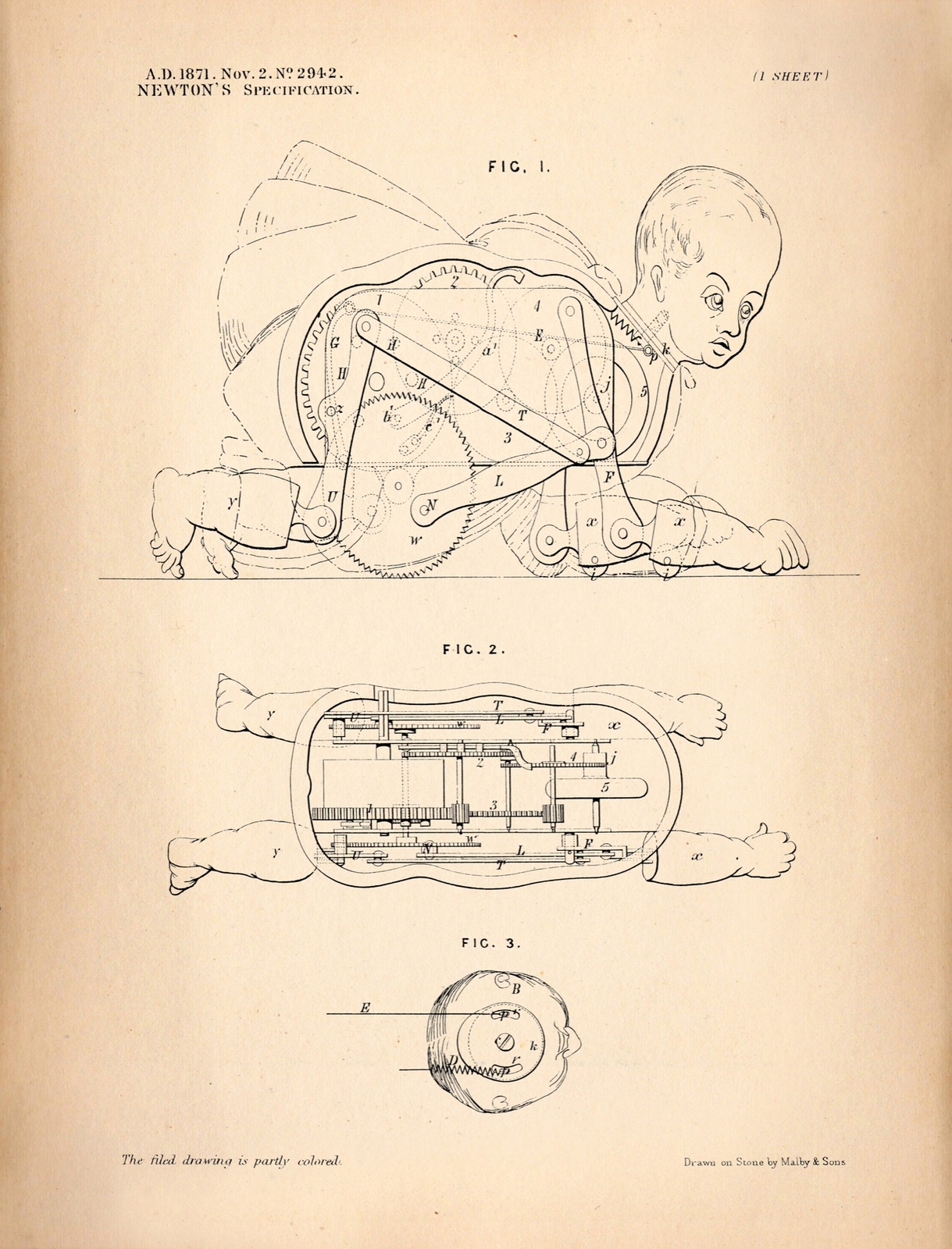 Decor POSTER of vintage Patent.Wind up walk toy.Room Office Home Art ...