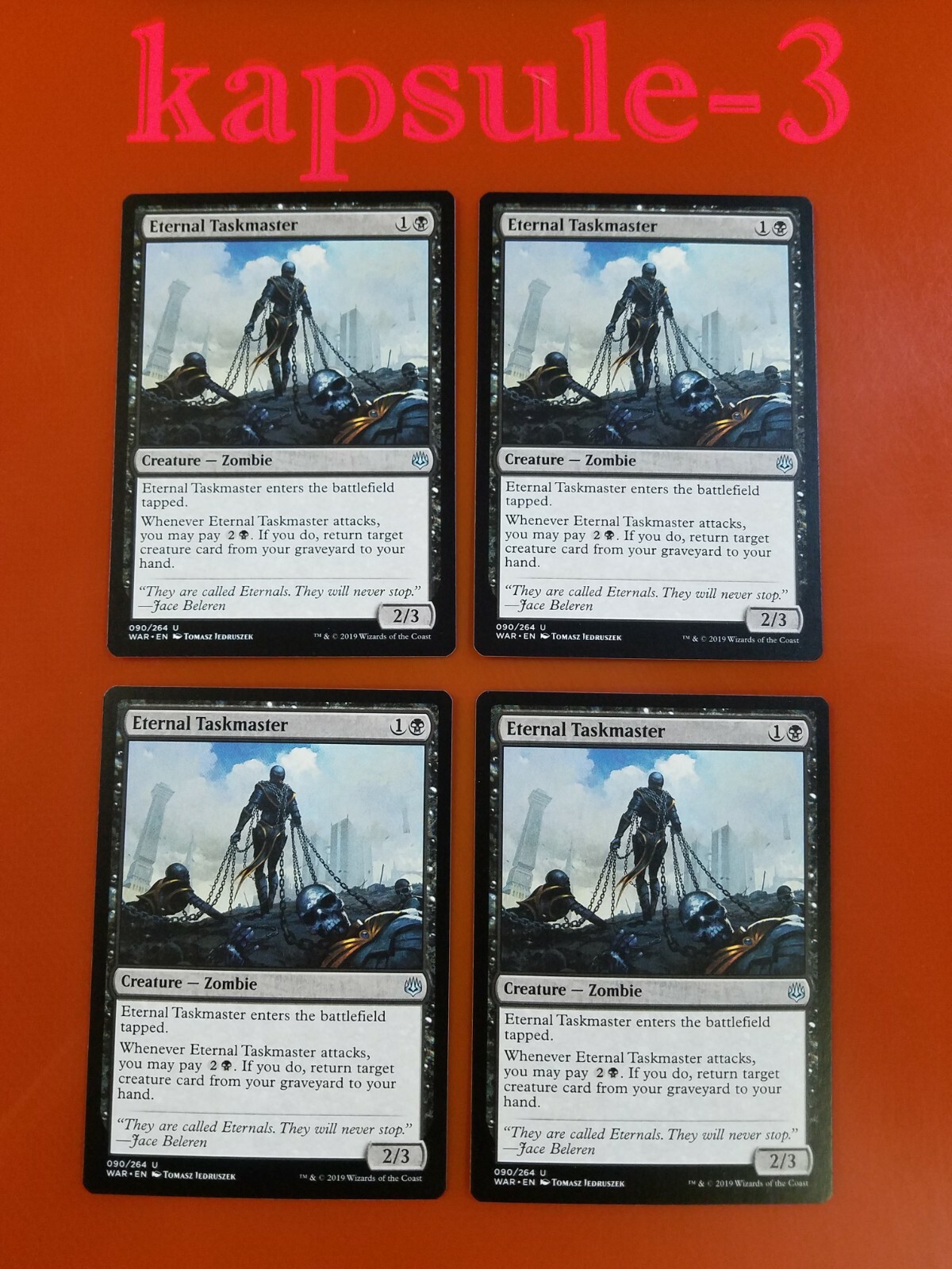 4x Eternal Taskmaster (LP-NM) | War of the Spark | MTG Magic Cards | eBay