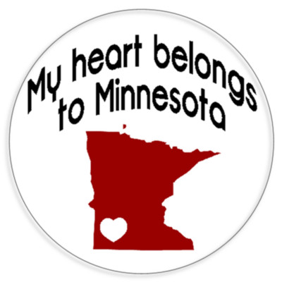 My Heart Belongs To Minnesota - 10 Pack Circle Stickers 3 Inch - State ...