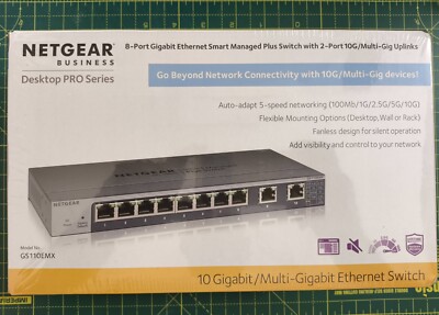 Netgear GS110EMX-100PES Switch di rete gestito a 8 porte Gigabit e 2 ...