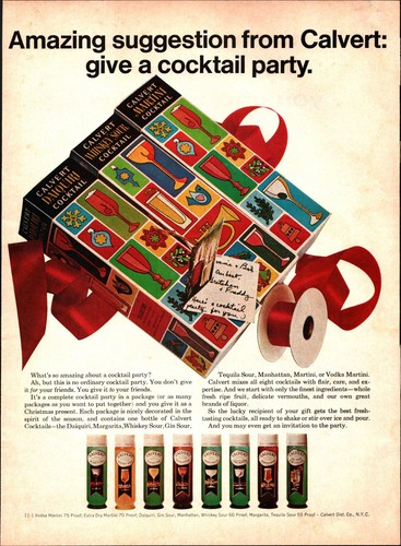 Vintage advertising print Alcohol Calvert Cocktails Give a Cocktail Party 1968 | eBay
