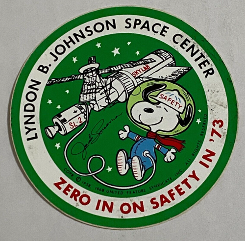 1973 NASA Skylab Space Center Snoopy Zero In On Safety Sticker Decal | eBay