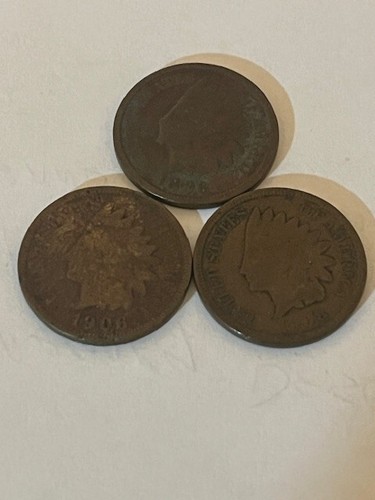 1898 1906 1908 P Indian Head Cent Penny ~ Lot of 3 Coins Circulated | eBay