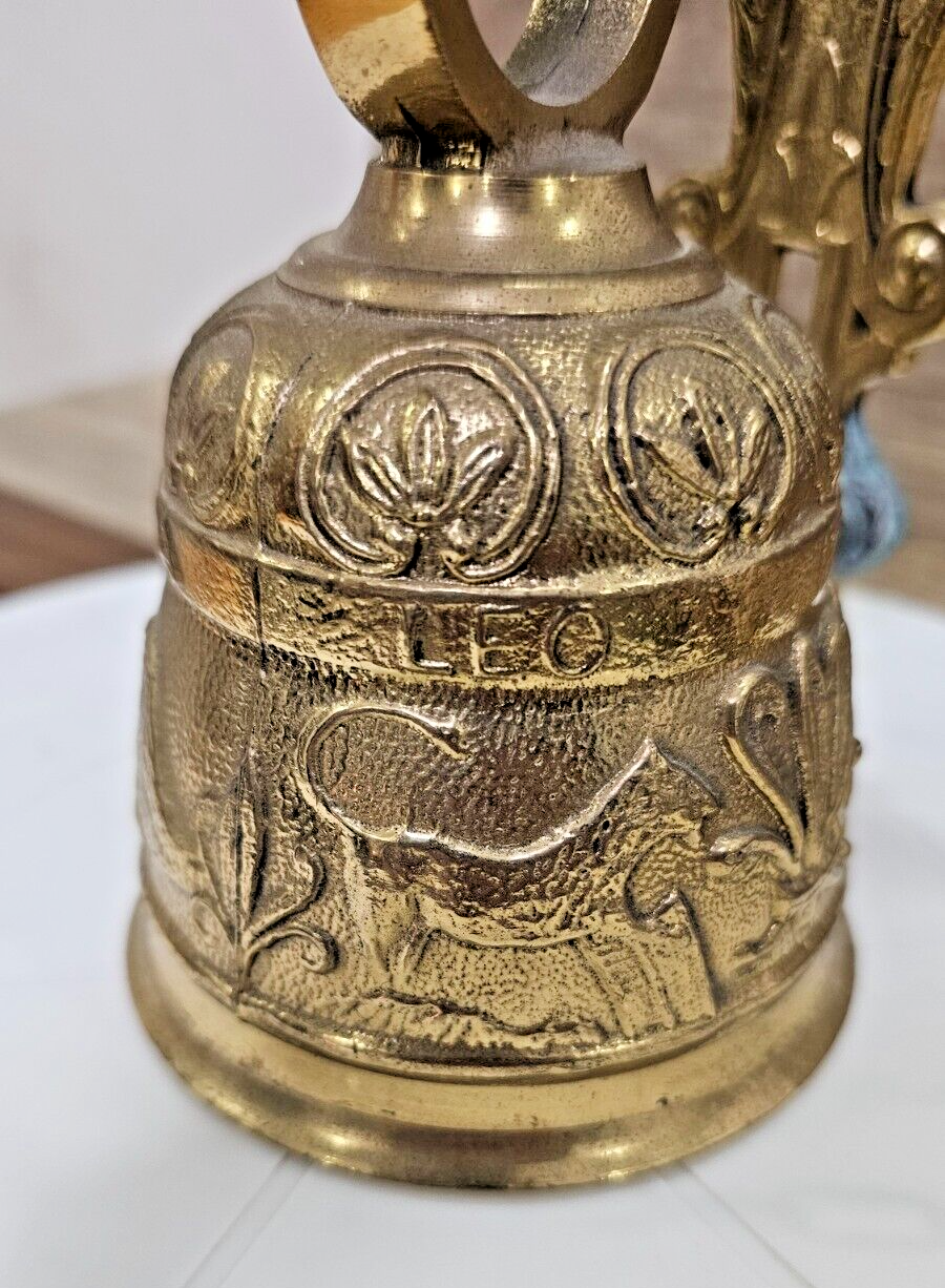 Vintage Decor Heavy Brass Door Bell Angel Inscribed - "LEO-AQUILA ...