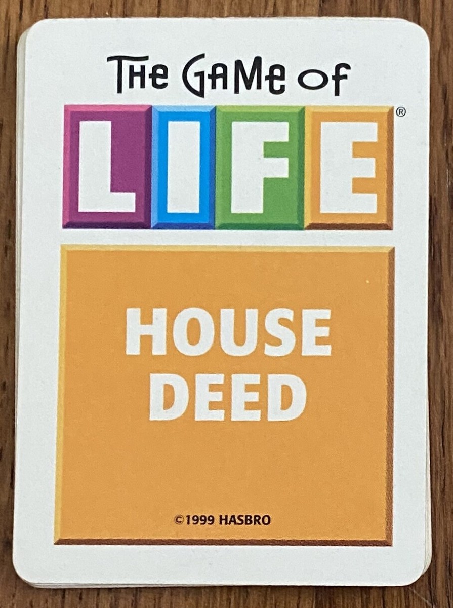 Game Of Life House Deed Cards