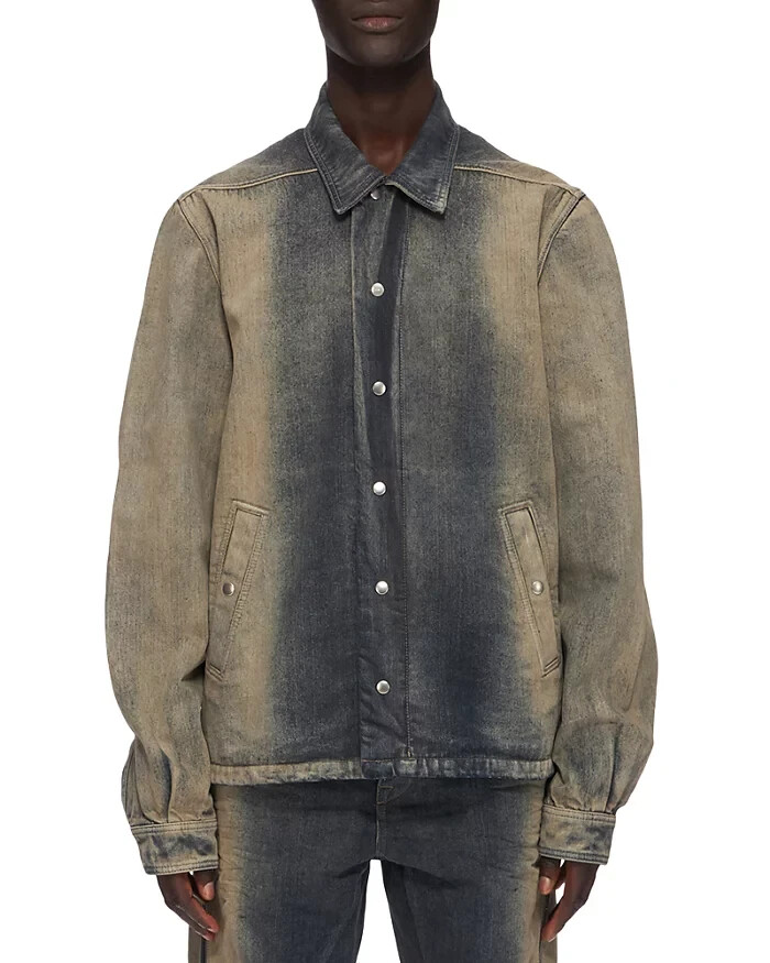 DRKSHDW Rick Owens Faded Denim Jacket Men's M Mineral Pearl DRKSHDW Rick Owens Faded Denim Jacket Men's M Mineral Pearl