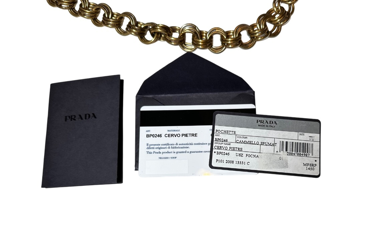 Prada Cervo Pietre Jeweled Brown Deerskin Leather Chain Shoulder Bag | eBay