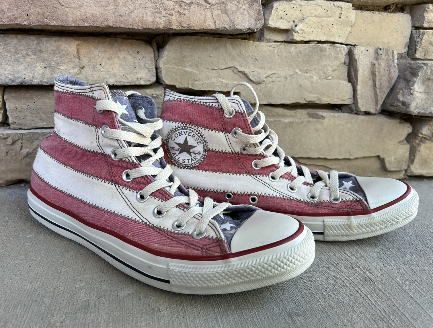 All Star CONVERSE USA AMERICAN FLAG HIGH TOP SNEAKERS… - Gem