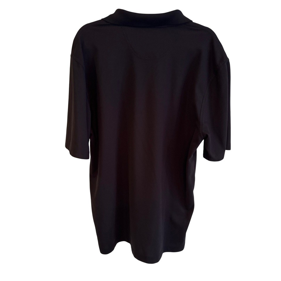 Greg Norman Mens Black Golf Polo Shirt Shark Logo Short Sleeve Play Dry ...