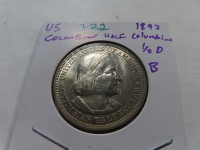 I22 USA 1892 Silver Columbian Half Dollar BU | eBay