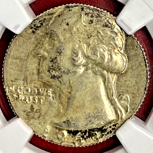 1963 QUARTER STRUCK ON 1963 DIME DOUBLE DENOMINATION ERROR NGC MS-62 ...