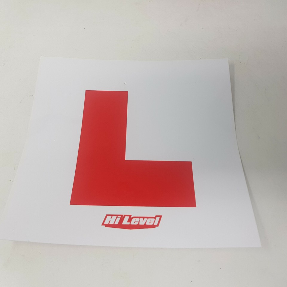 2 X UK Legal L Plates Self Adhesive Stick On Vinyl Weatherproof Learner ...
