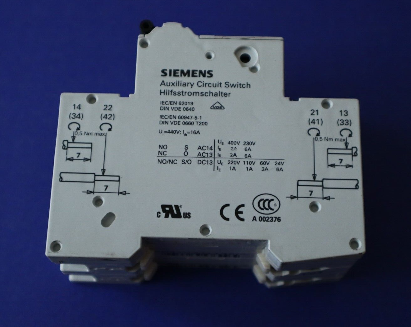SIEMENS Leitungsschutzschalter/ 5SY4204-7 + Hilfsstromschalter 5ST3010 ...