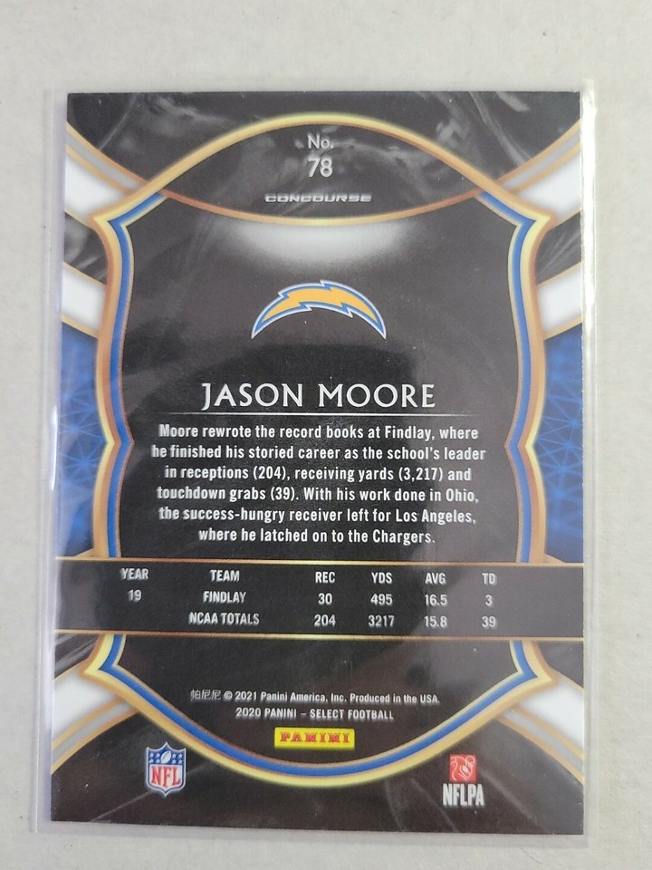 2020 Panini Select Jason Moore silver base rookie #78 Los Angeles ...