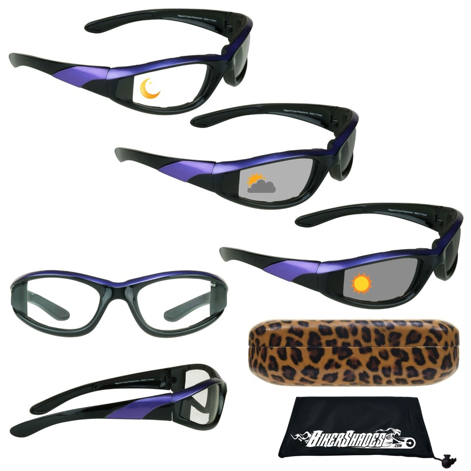 Womens Transitional Motorcycle Riding Sunglasses Photochromic Day Night ...