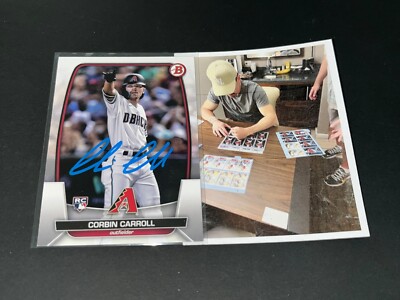Corbin Carroll Diamondbacks Auto Signed 2023 Bowman Rookie Card RC ...
