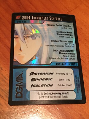 Dot Hack .Hack Enemy TCG Foil 2004 Tournament Schedule Card M/NM | eBay