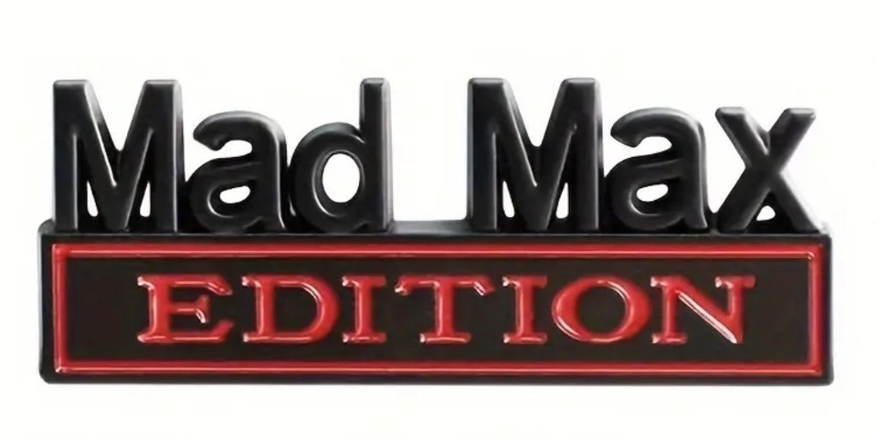 BLACK MAD MAX EDITION 3D Car Badge Emblem Self Adhesive Styling Sticker ...