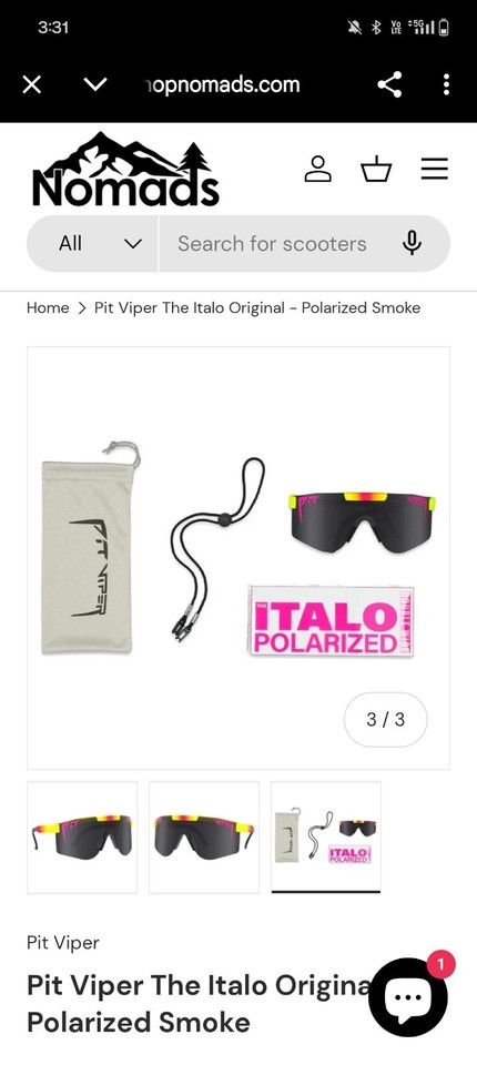 Pit Viper The Italo Original Double Wide Polarized Smoke Sunglasses NIB ...