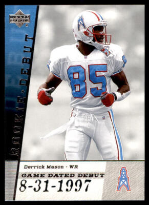 2006 Upper Deck Rookie Debut #GDD-DM Game Dated Derrick Mason Tennessee ...