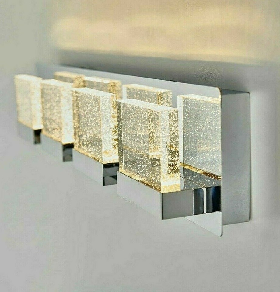 Artika, Premium Bubble Glass Cube Dimmable 4-LED Bathroom Vanity Light ...